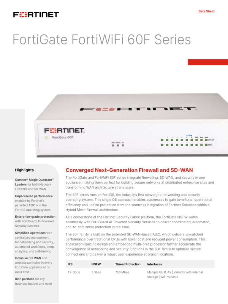 FortiGate 60F Series Overview | PDF | Security | Computer Security