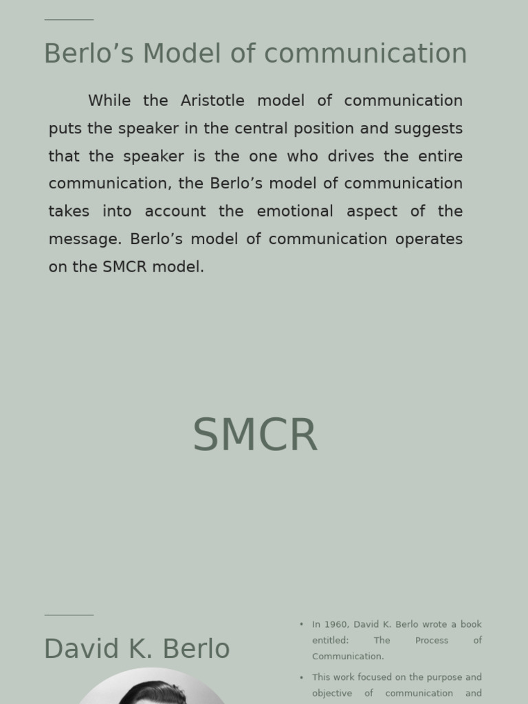 Berlo's Model of Communication | PDF | Communication | Human Communication