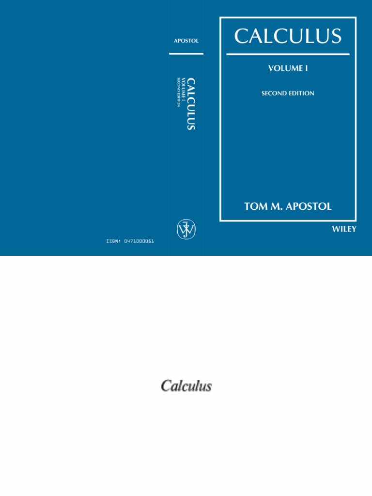 Calculus, Vol. 1 One-Variable Calculus, With An Introduction To Linear Algebra (Tom M. Apostol ...