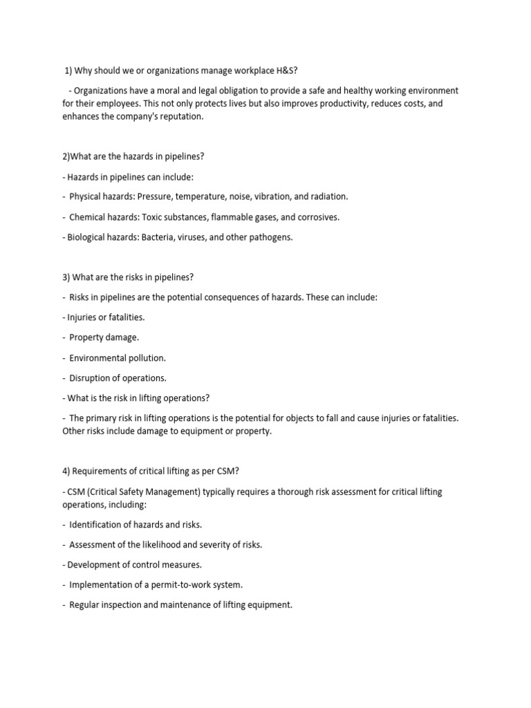 Previous Interview Question & Answer | PDF | Fires | Hazards