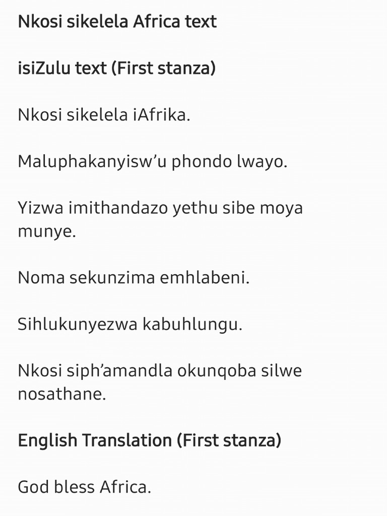 Nkosi Lyrics | PDF