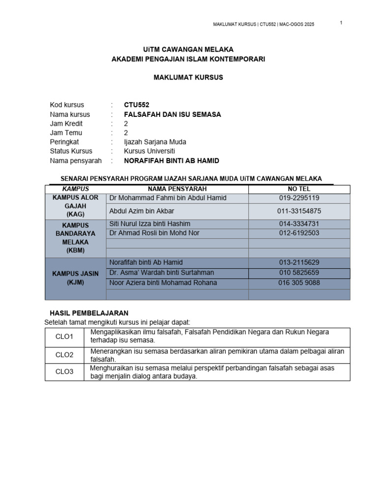 Lesson Plan Odl Ctu552 Mac 2025 | PDF
