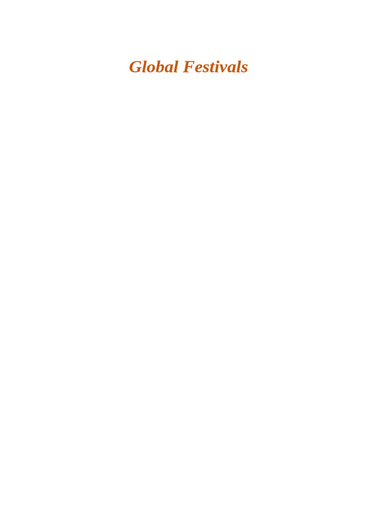 Global Festivals | PDF