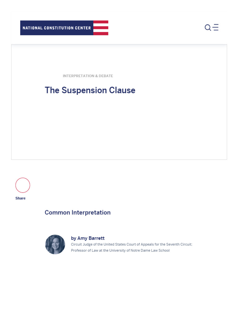Understanding the Suspension Clause | PDF | Habeas Corpus | Political Law