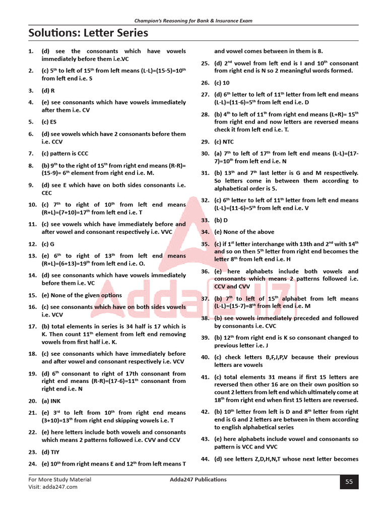 Champion's Reasoning Updated Solution.. | PDF | Consonant | Alphabet