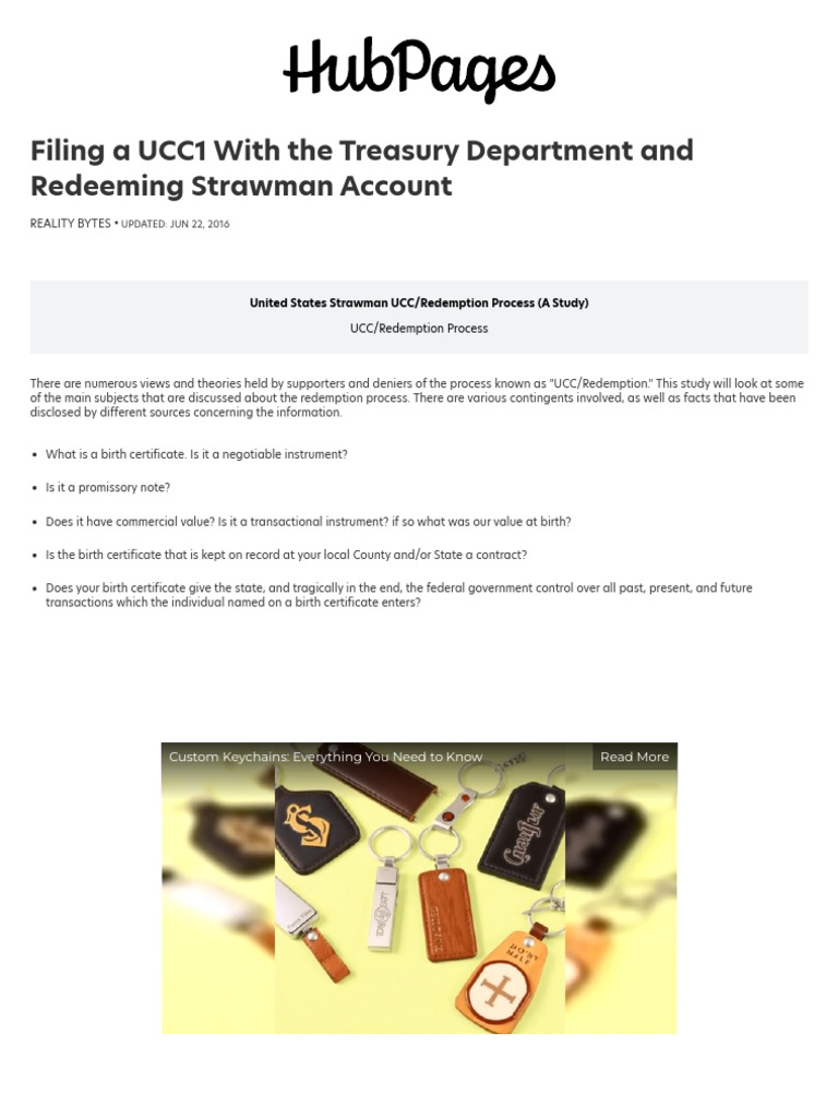 Filing A UCC1 With The Treasury Department and Redeeming Strawman ...