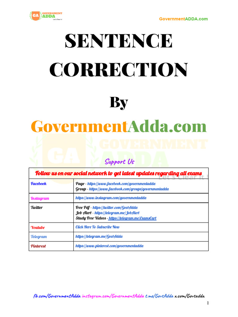 Sentence Correction Questions Shortcut Trick With 100 Solved Example ...