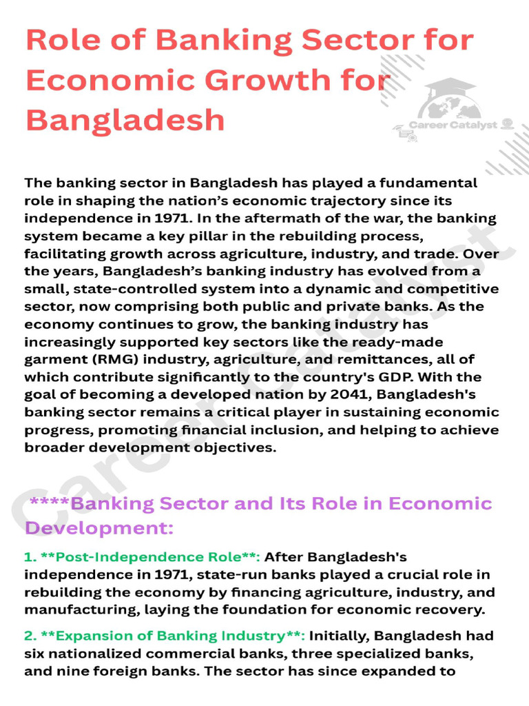 Role of Banking Sector For Economic Growth | PDF