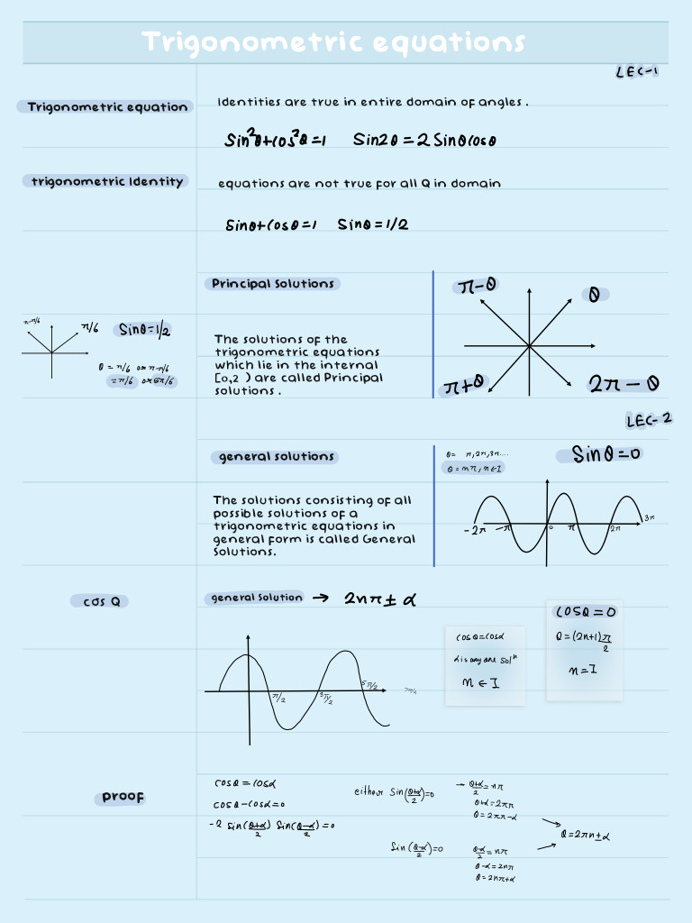 Trigonometric equations _240810_174900 | PDF