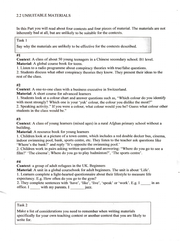 Unsuitable Materials | PDF