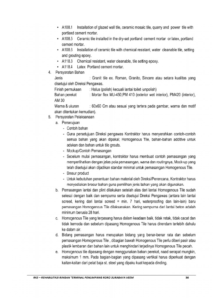 RKS Data Pendukung Granit | PDF