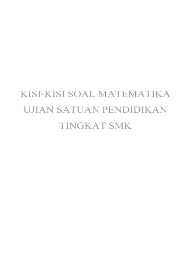 Kisi-Kisi Usp-Mtk | PDF