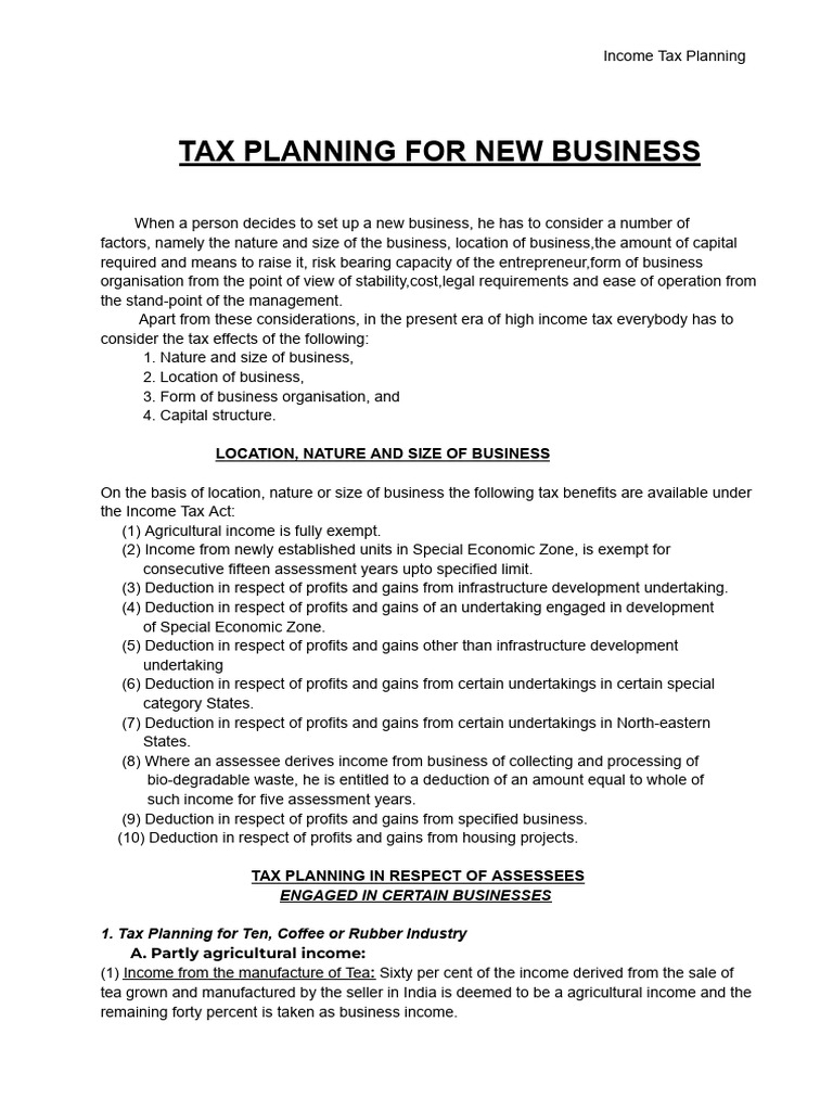Income Tax Planning Pdf Depreciation Taxes