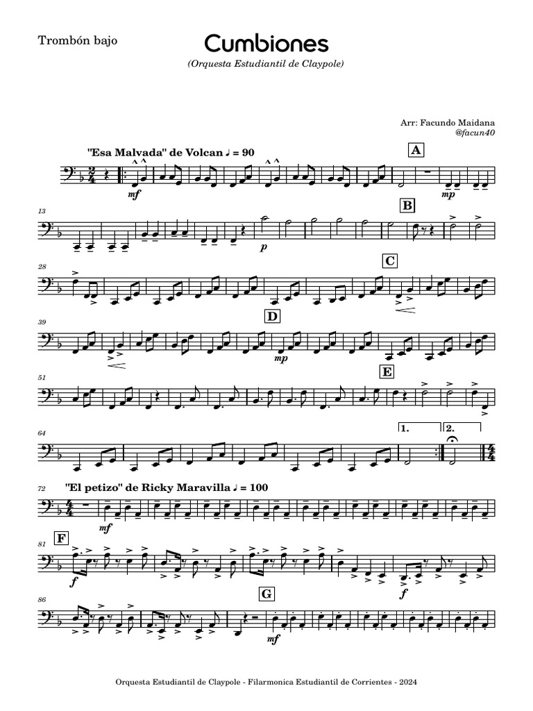 Cumbiones-Trombón_bajo | PDF