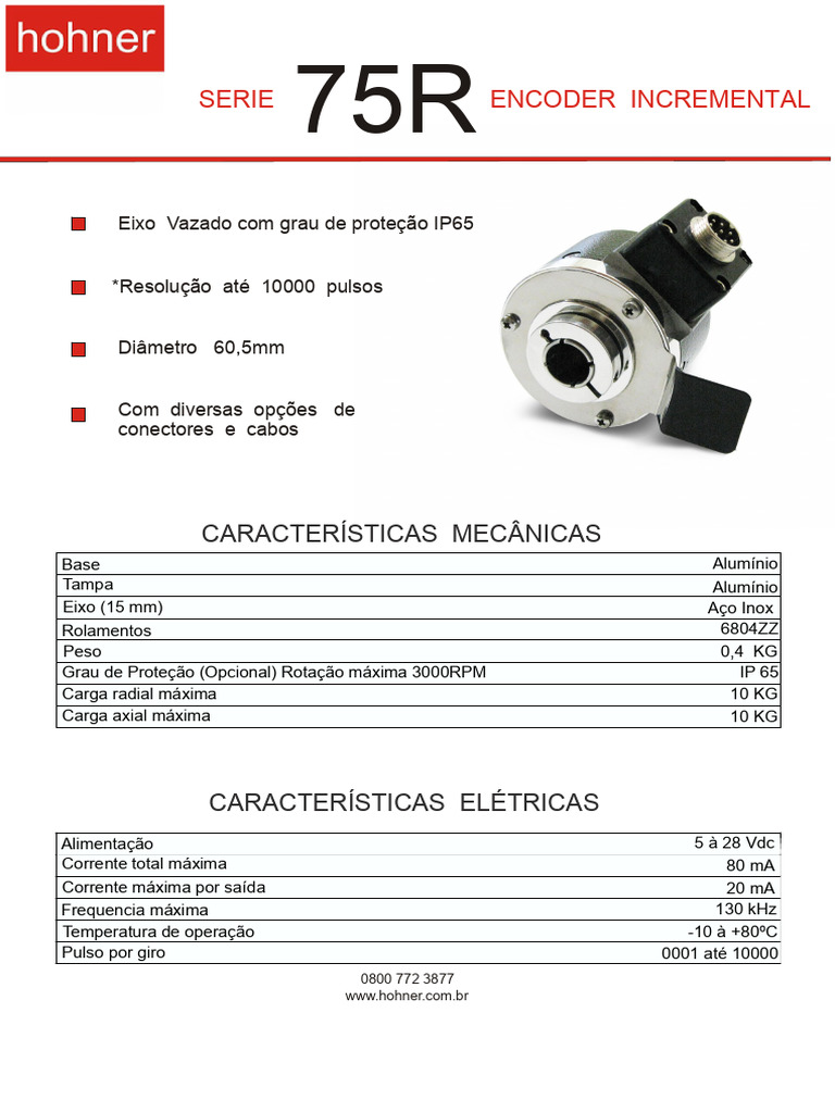 Data Sheet - Encoder Serie 75R | PDF | Eletricidade