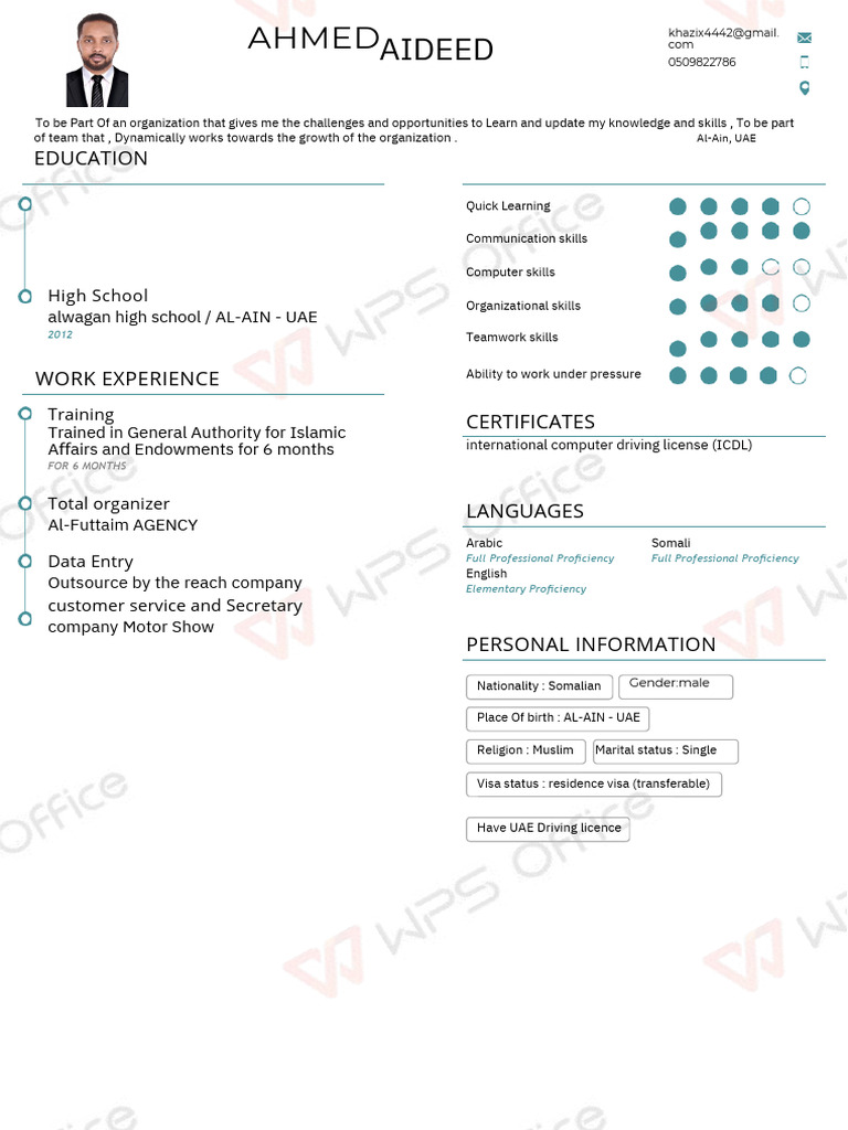 Ahmed Resume With Photo v3.PDF | PDF