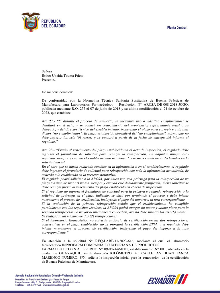 Arcsa Arcsa CGTC Dtbpyp 2025 2236 o | PDF | Farmacéutico