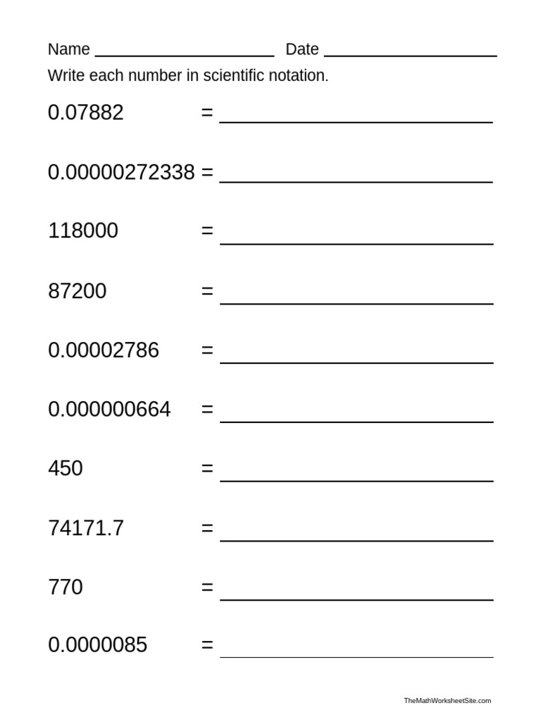 Scientific Notation Practice Worksheet | PDF | Chess | Chess Theory