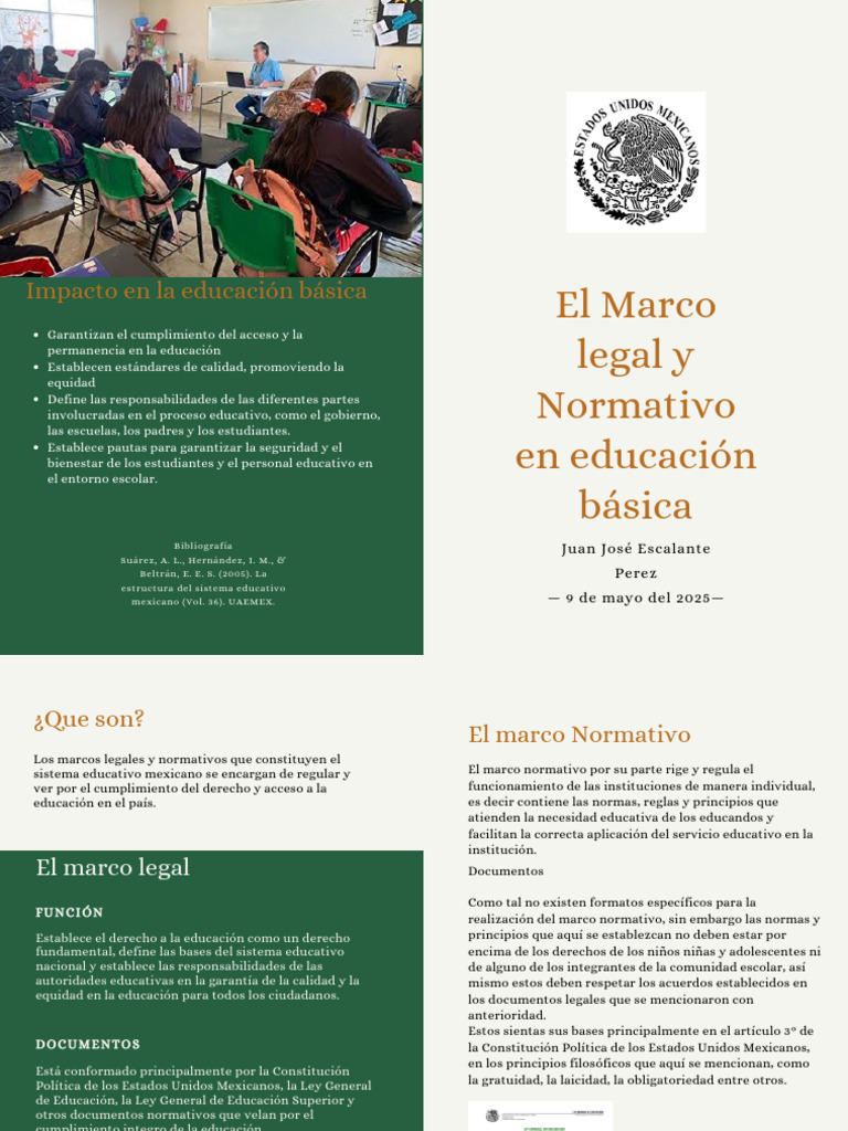 Verde y Marrón Sencillo Escuela Educación Horizontal Folleto Díptico | PDF | México | Constitución