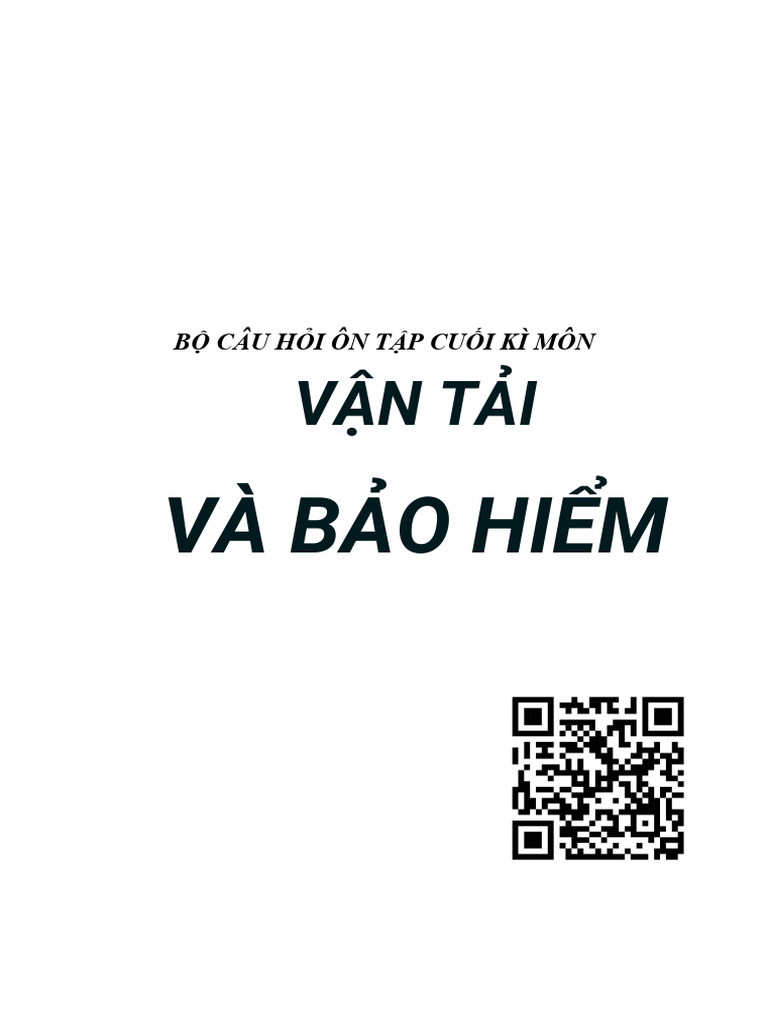 CÂU HỎI TRẮC NGHIỆM ÔN TẬP VTBH | PDF