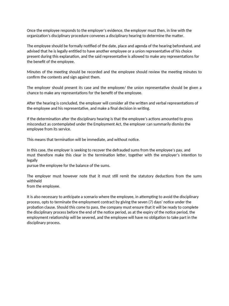 Disciplinary Procedure | PDF