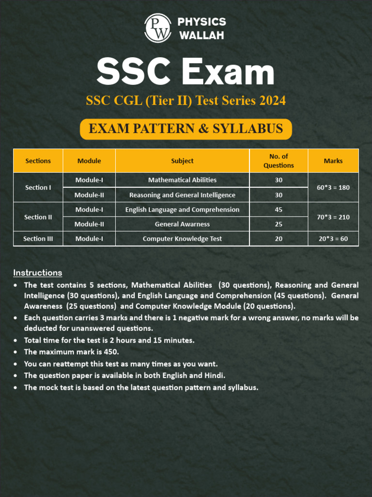 SSC Exam: SSC CGL (Tier II) Test Series 2024 | PDF | Standardized Tests ...