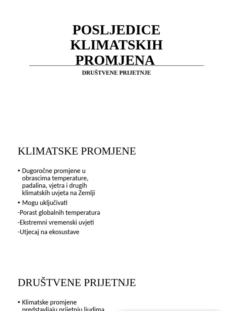 Posljedice Klimatskih Promjena | PDF