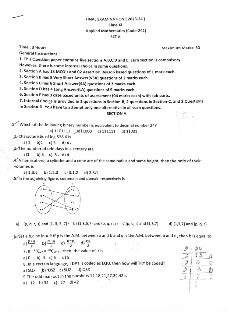Final Question Papers 11 | PDF