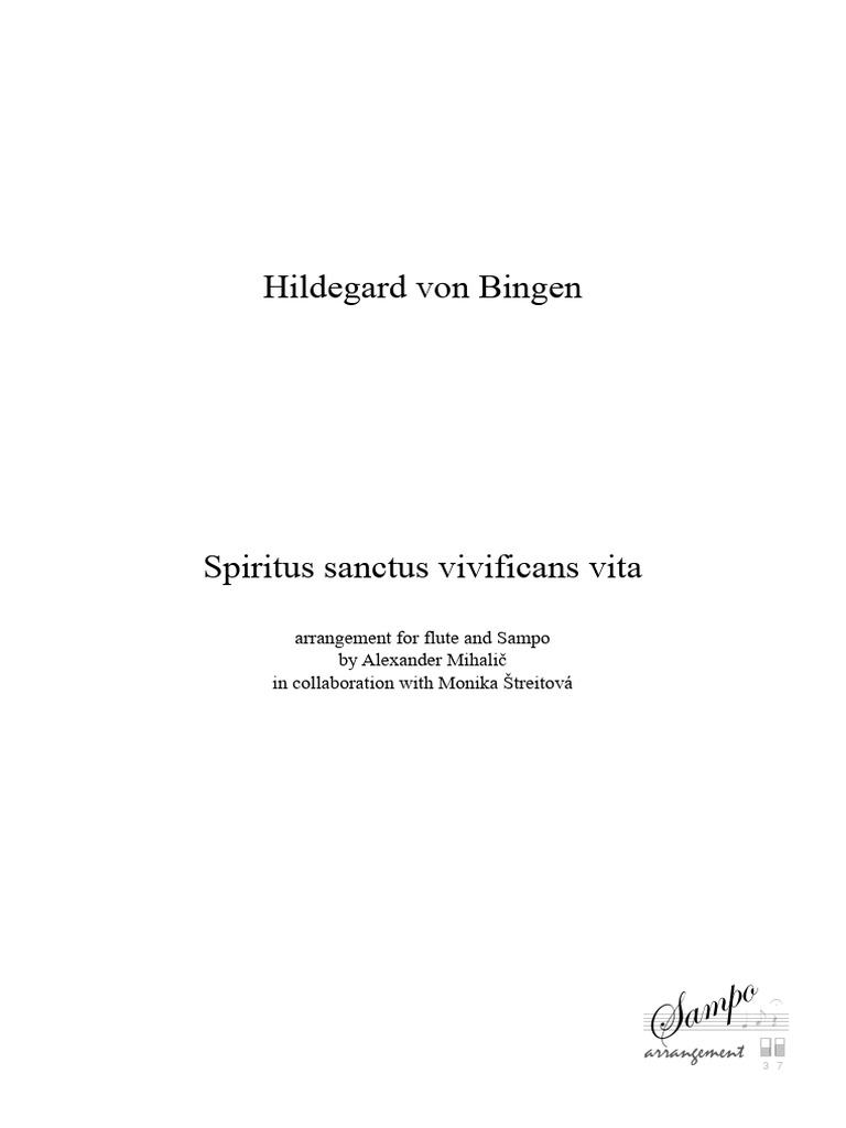Hildegard von Bingen: Spiritus Sanctus | PDF | Pitch (Music) | Music Theory