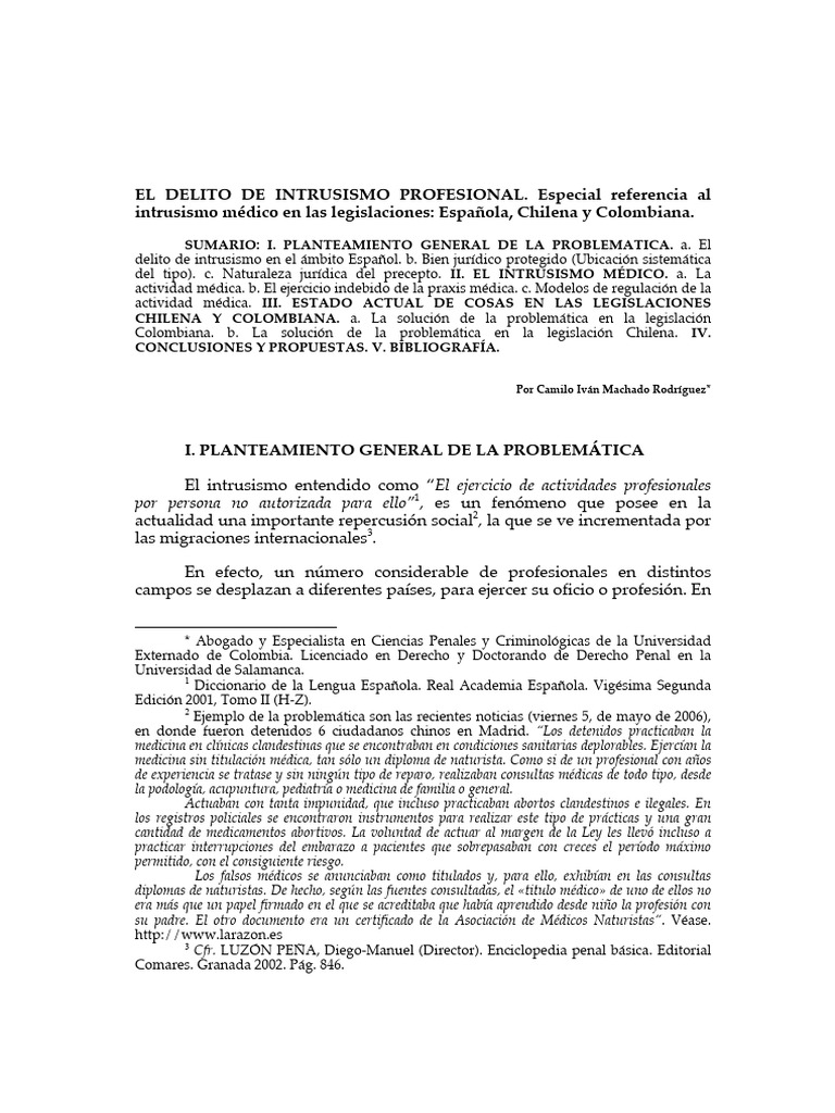 Intrusismo Profesional y su Regulación | PDF | Fraude | Derecho penal