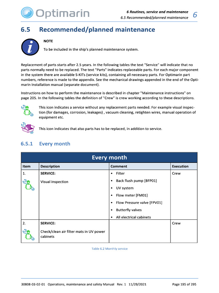 Maintenance BWTS | PDF