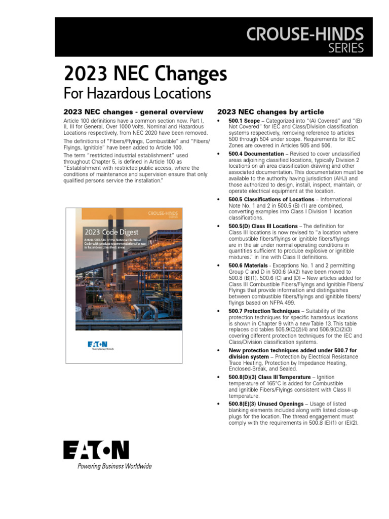 2023 NEC Changes Overview | PDF | Electrical Wiring | Materials