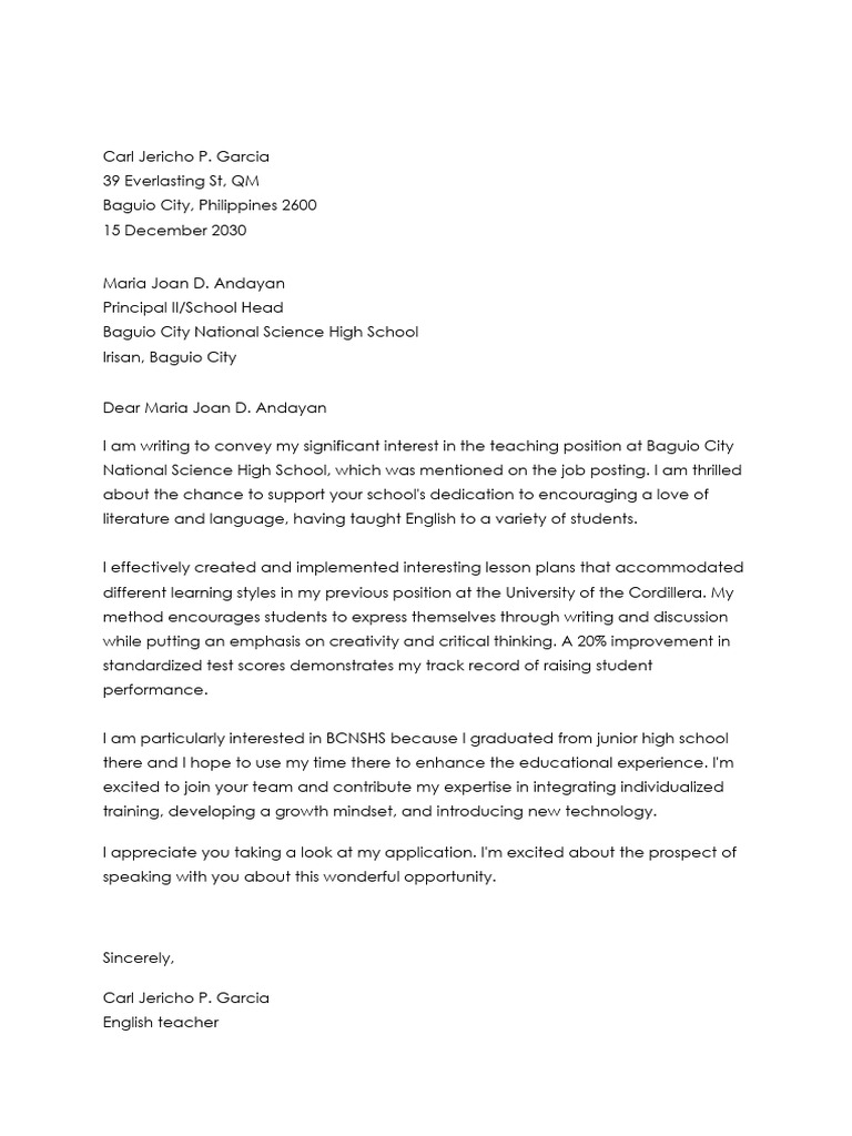 Garcia, Carl Jericho P., Professional Correspondence | PDF