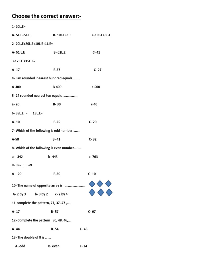 Maths Revision Practice Questions | PDF