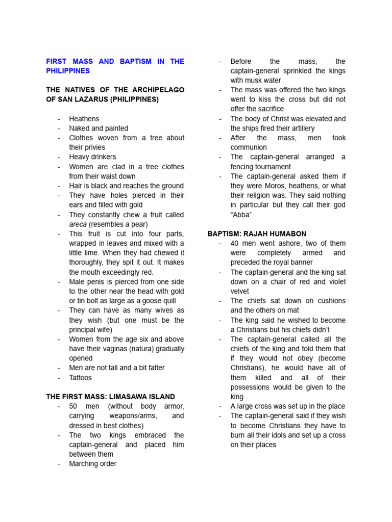 GE RPH First Mass Baptism Spanish Colonial System | PDF