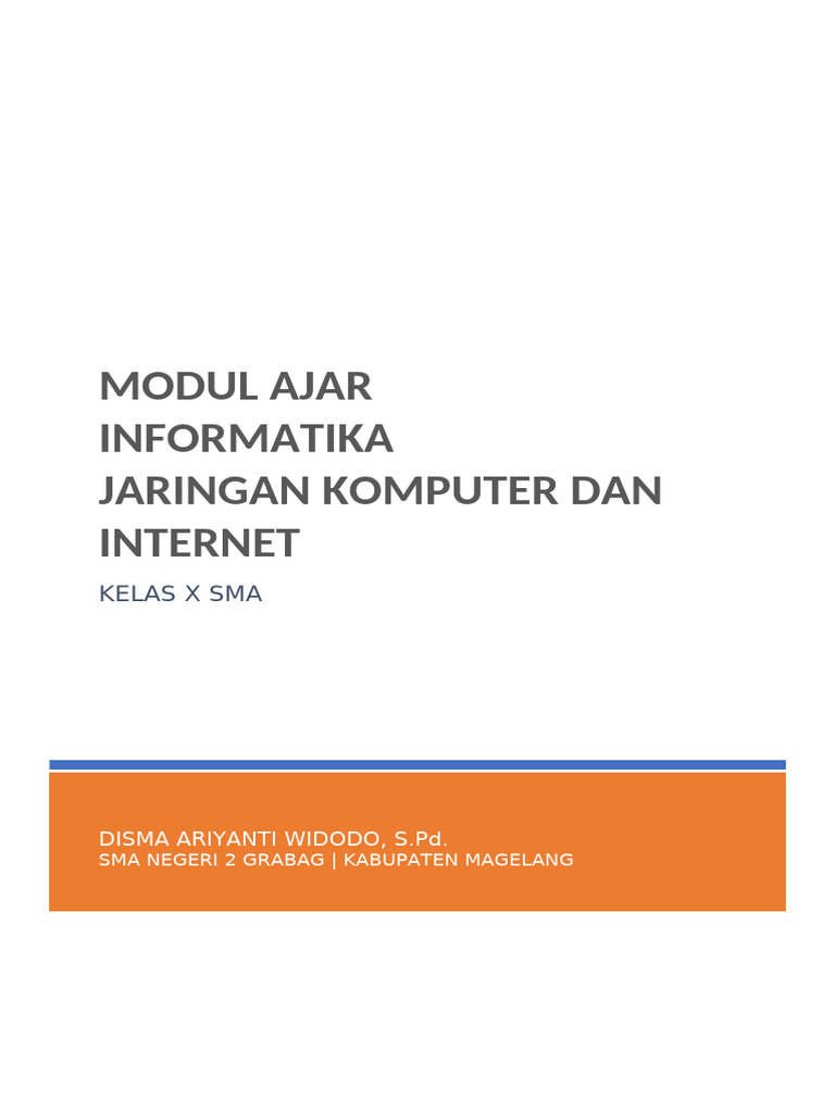 Modul Ajar Informatika 4 - Jaringan Komputer Dan Internet | PDF