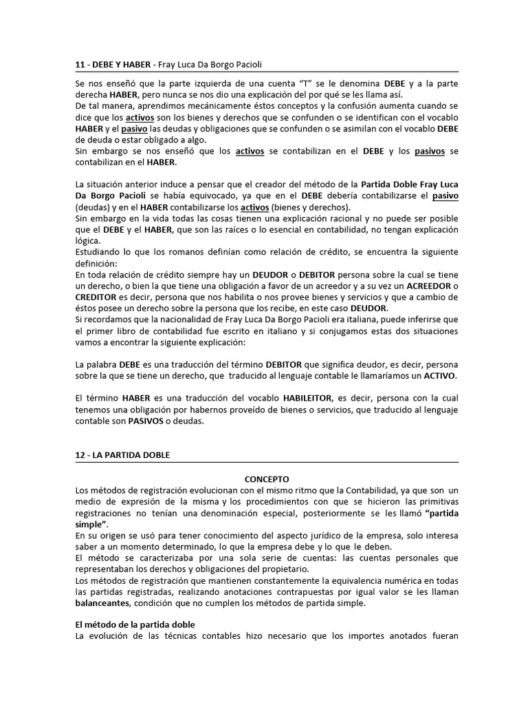 Conceptos Clave de Debe y Haber en Contabilidad | PDF | Contabilidad