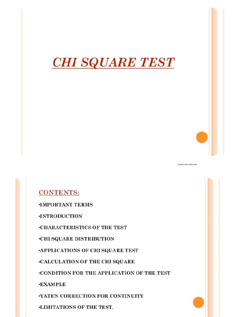 Chi-Square Test PDF | PDF
