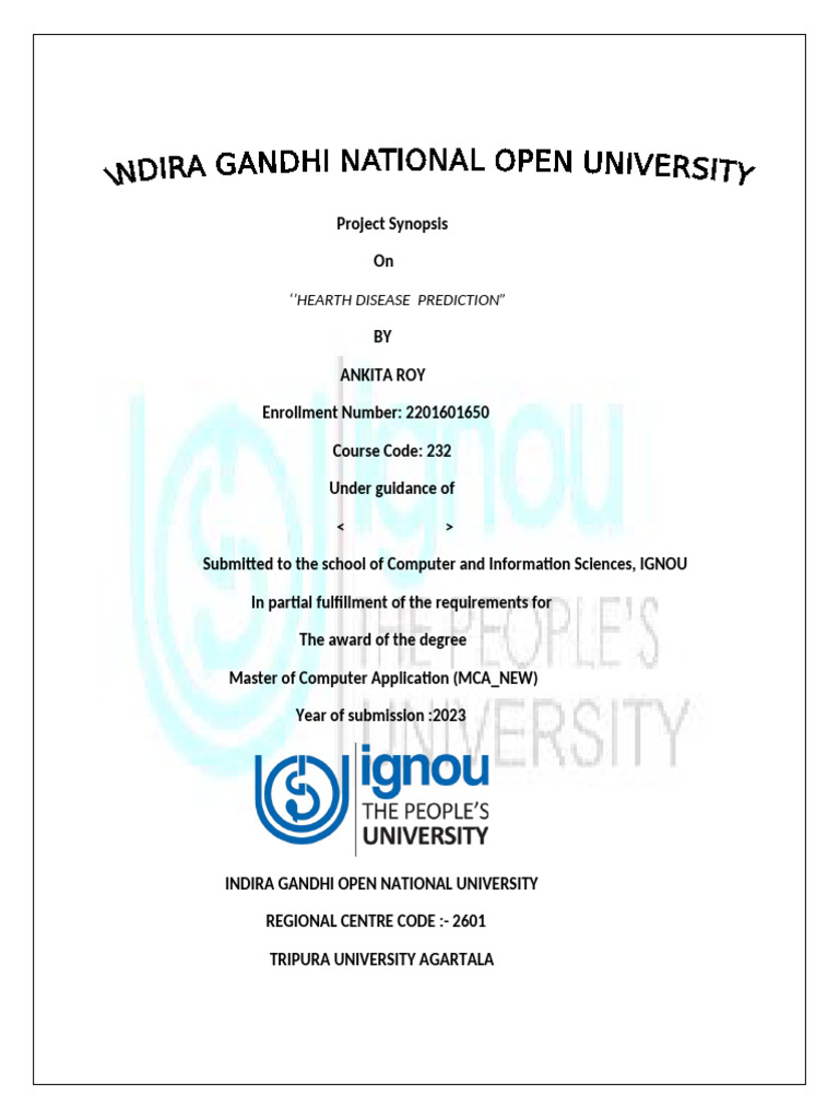 Project Synopsis FRONT PAGE | PDF