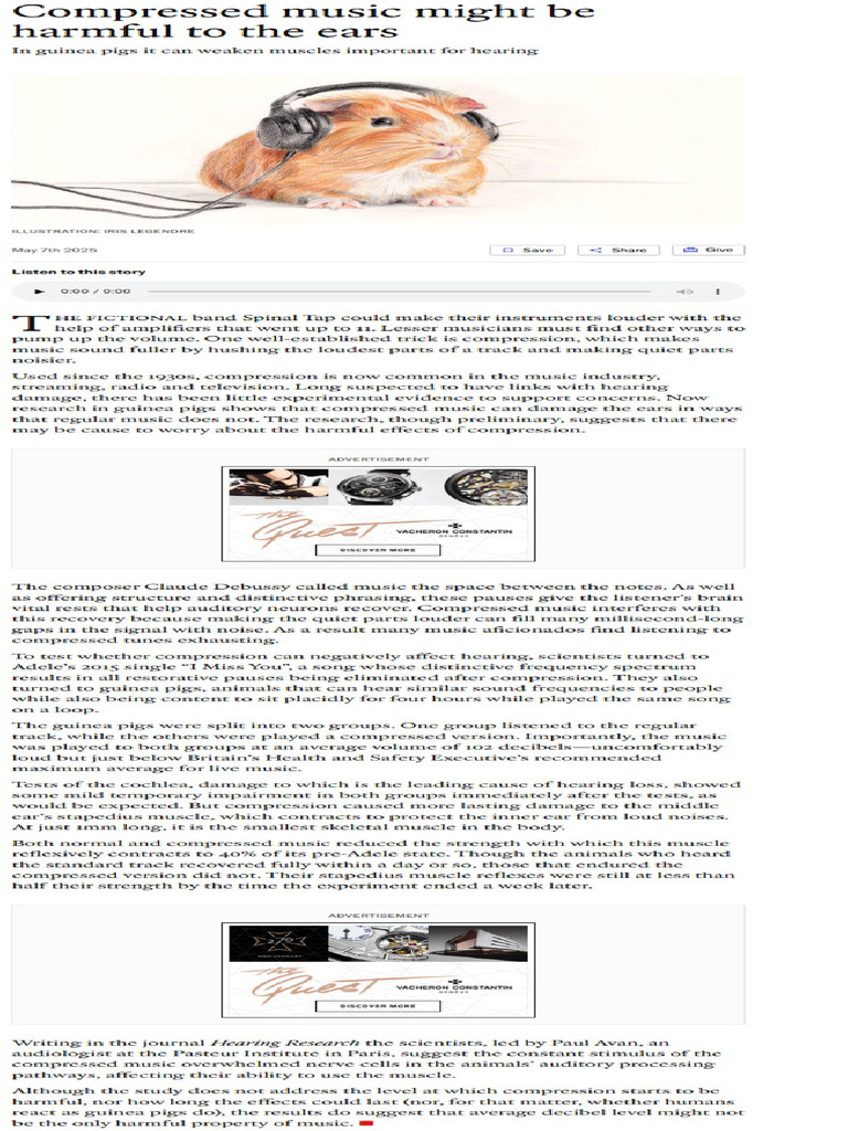 Compressed Music Might Be Harmful To The Ears | PDF