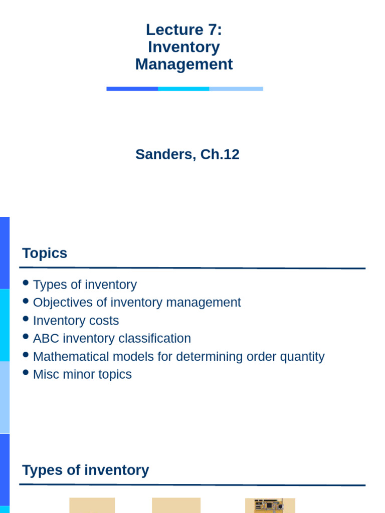 Lec6,7 - Inventory Management | PDF | Logistics | Inventory