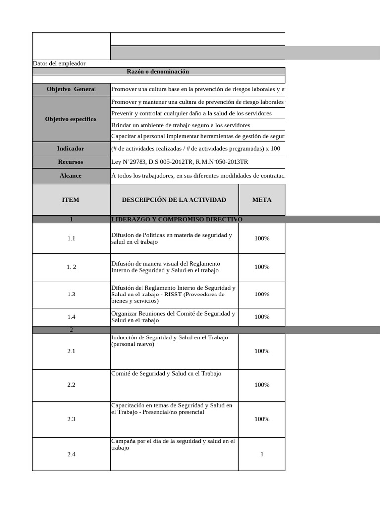 PROGRAMA ANUAL DE SST - 5 - Mayo - 2025 | PDF | Seguridad y salud ocupacional | Lugar de trabajo