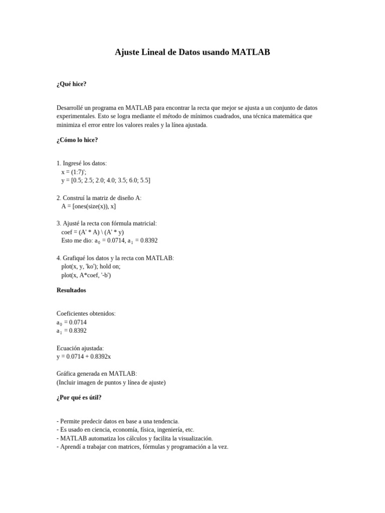 Cartel MATLAB | PDF