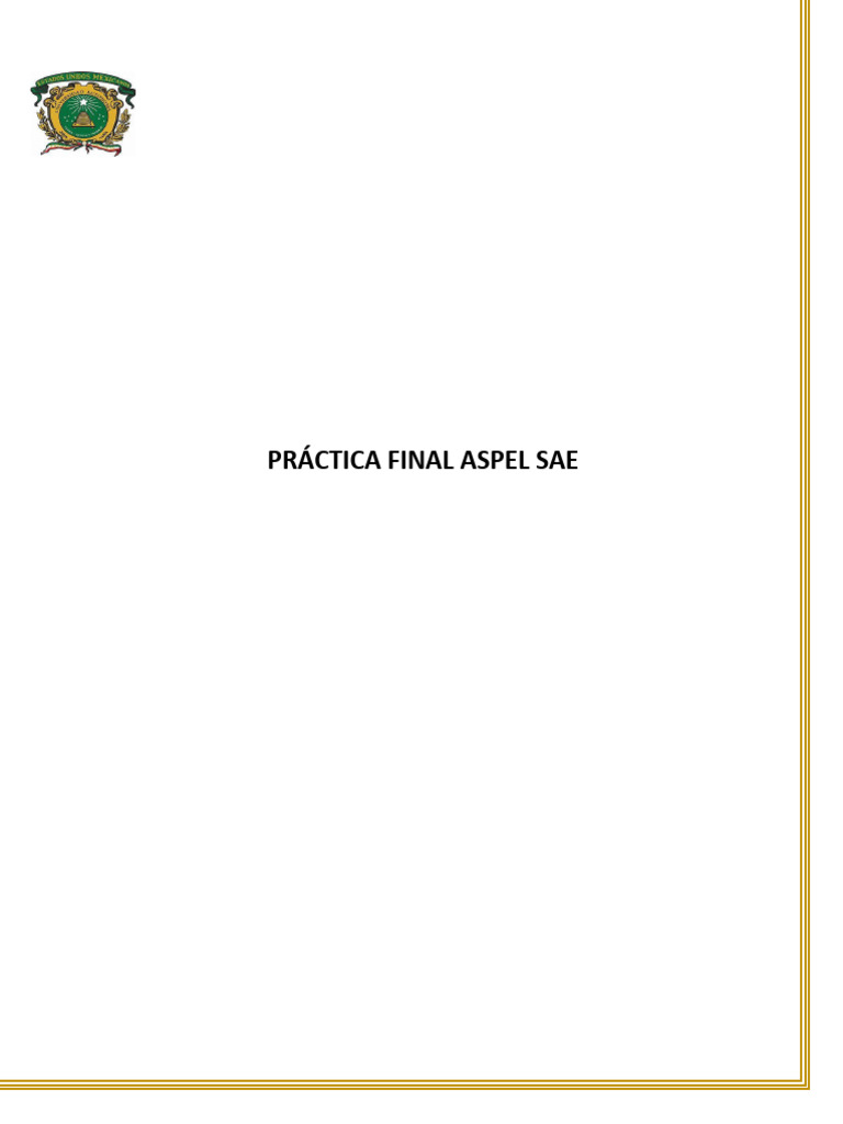 Practica Final Aspel Sae | PDF