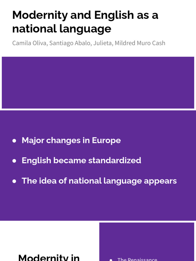 Modernity and English As A National Language | PDF | English Language | Grammar