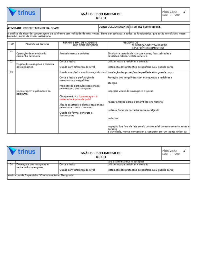 Apr - Concretagem Baldrame | PDF