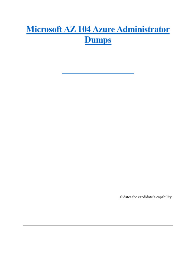 Microsoft AZ 104 Azure Administrator Dumps | PDF | Microsoft Azure ...