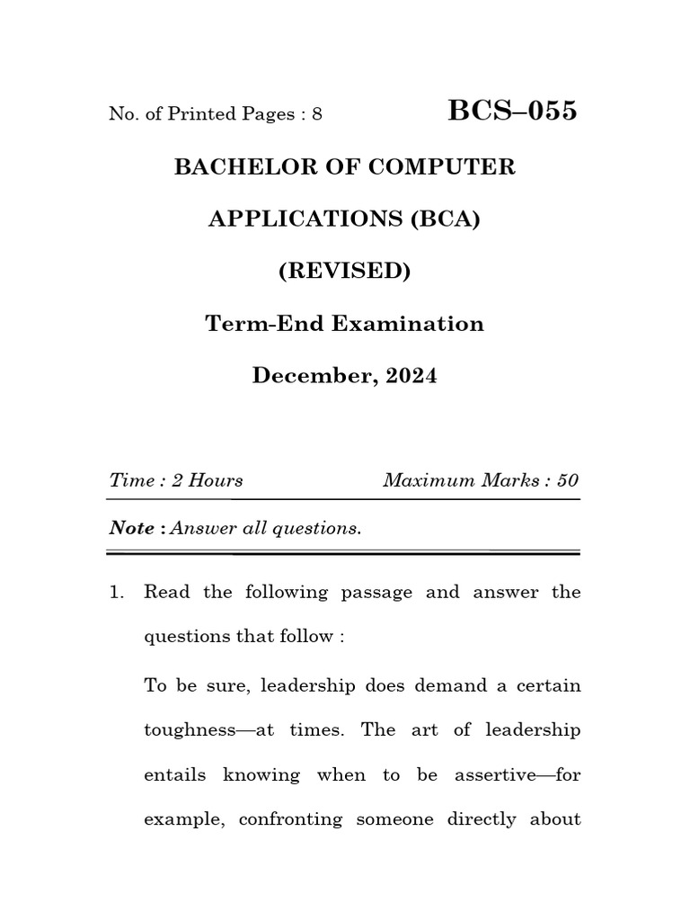 BCS-055 | PDF | Leadership