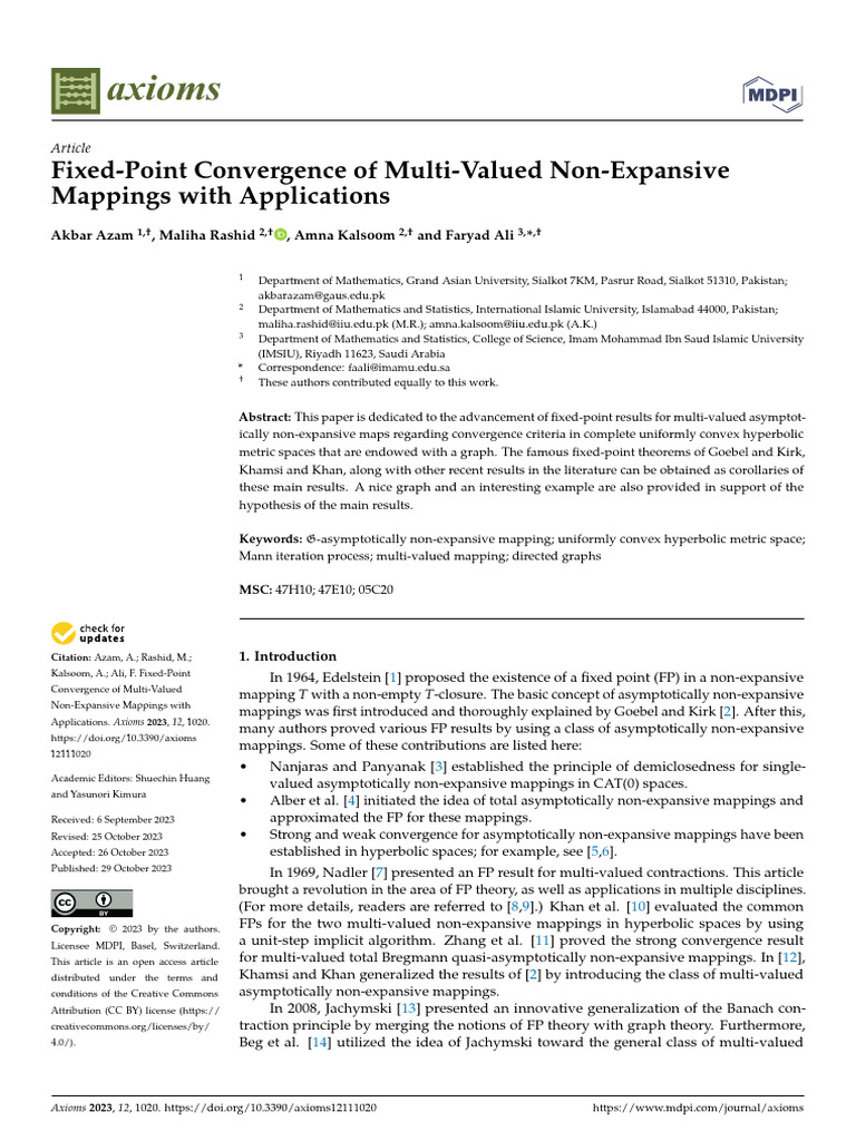 Paper 18 Multi-Valued Non-Expansive (With Akbar Sab) | PDF | Function ...