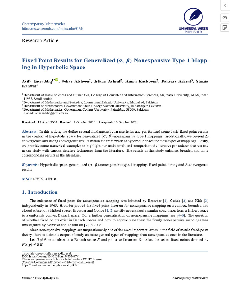 Paper 26 Generalized Alpha, Beta Nonexpansive Type-1 Mapping in ...